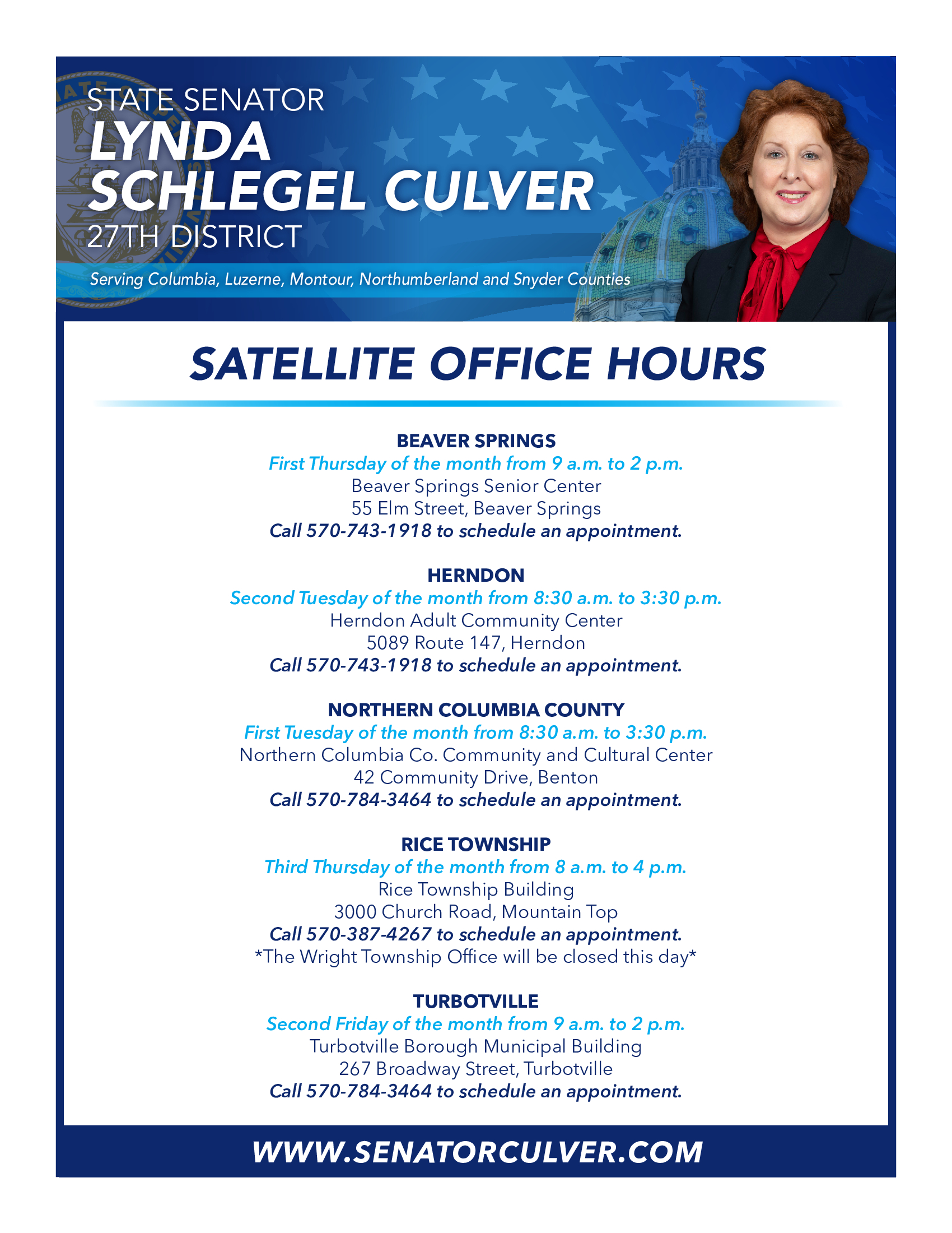 Office Information - Senator Culver