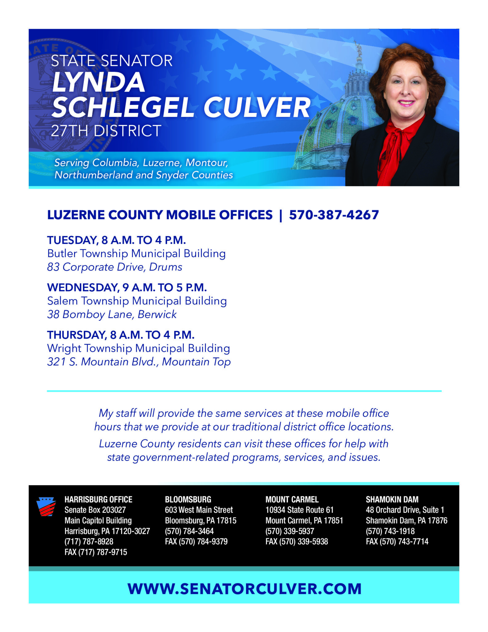 Office Information - Senator Culver