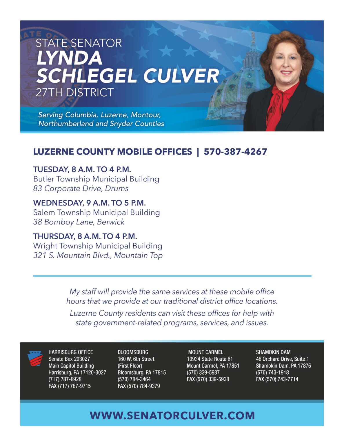Office Information - Senator Culver