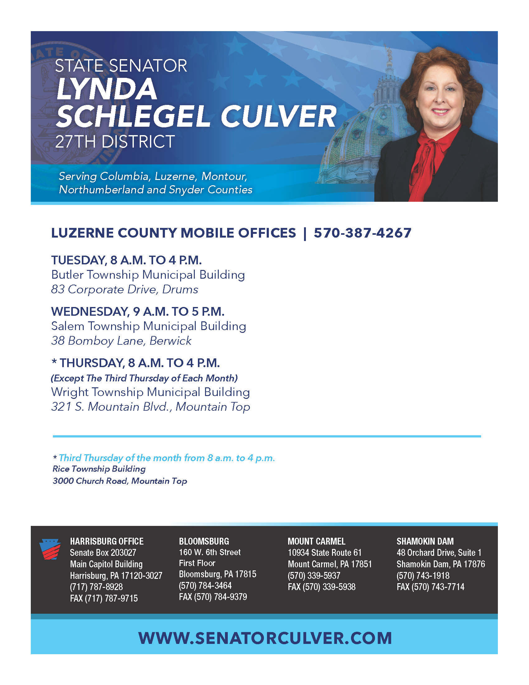 Office Information - Senator Culver
